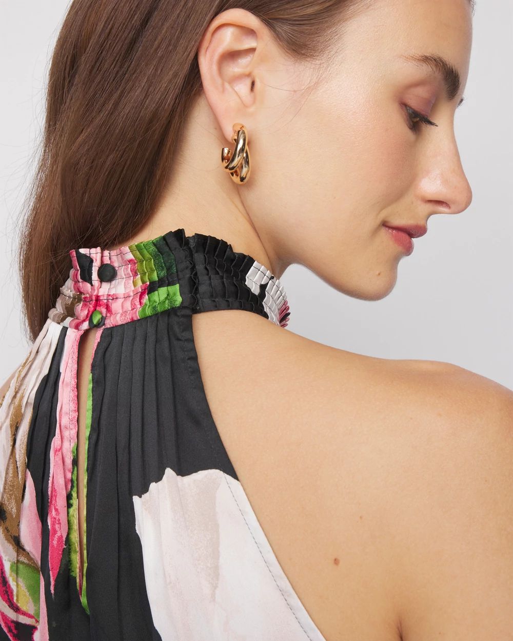 Halter Pleated Shell | White House Black Market