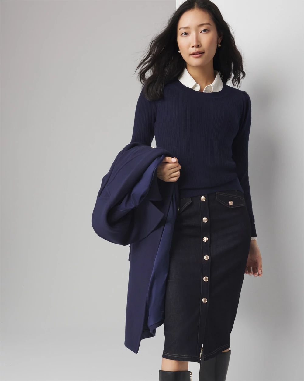 Cashmere Blend Crewneck Sweater | White House Black Market