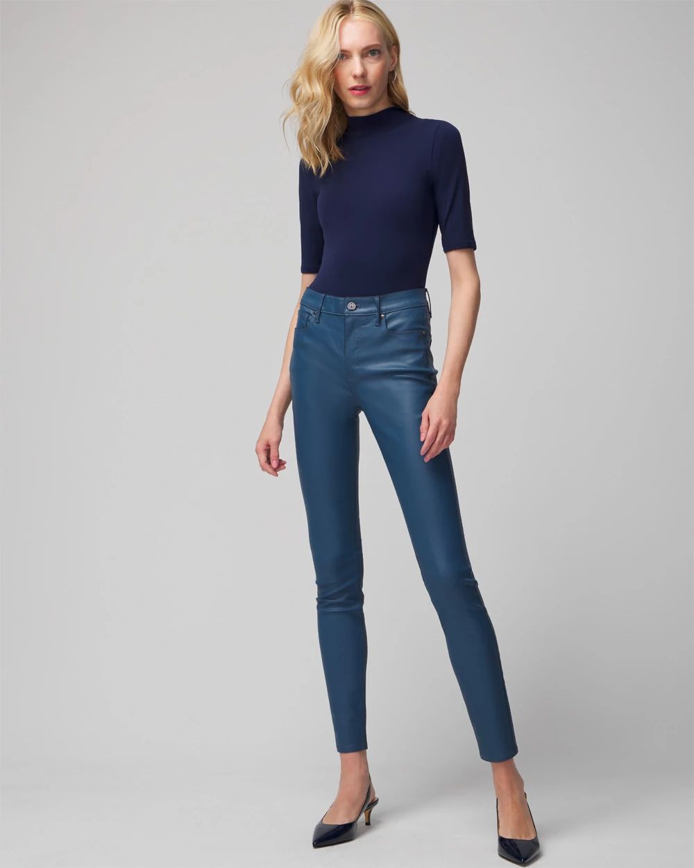 High-Rise Coated Skinny Jeans | White House Black Market