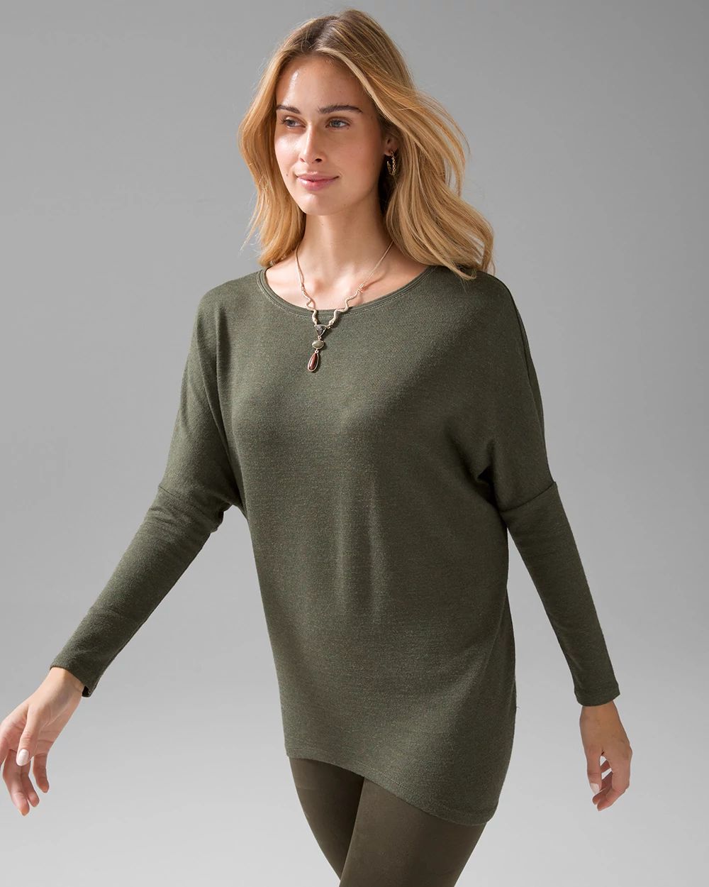 Cozy Knit Dolman Tunic | White House Black Market