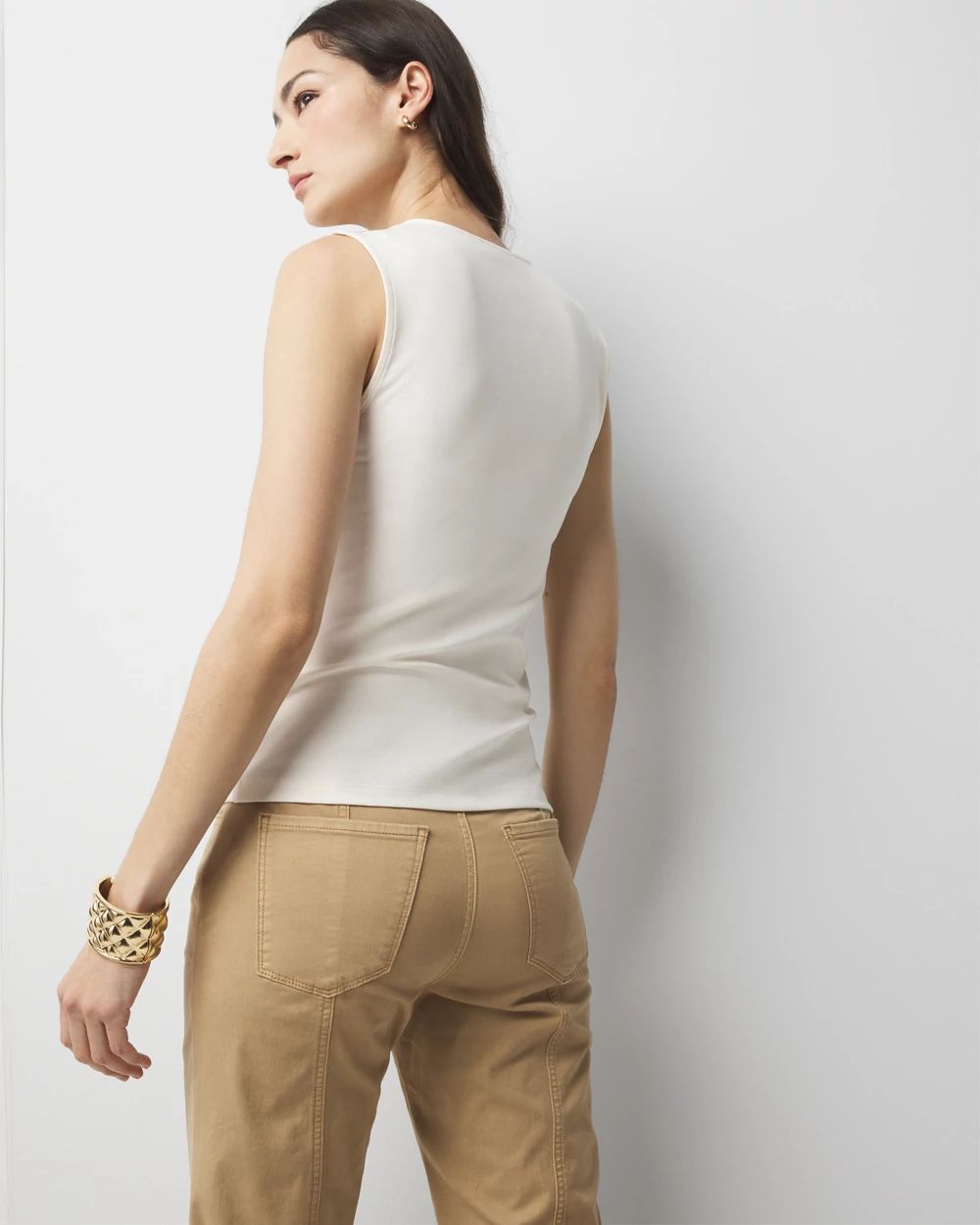 WHBMFORME™ All Ways Stretch Scoop Neck Shell | White House Black Market