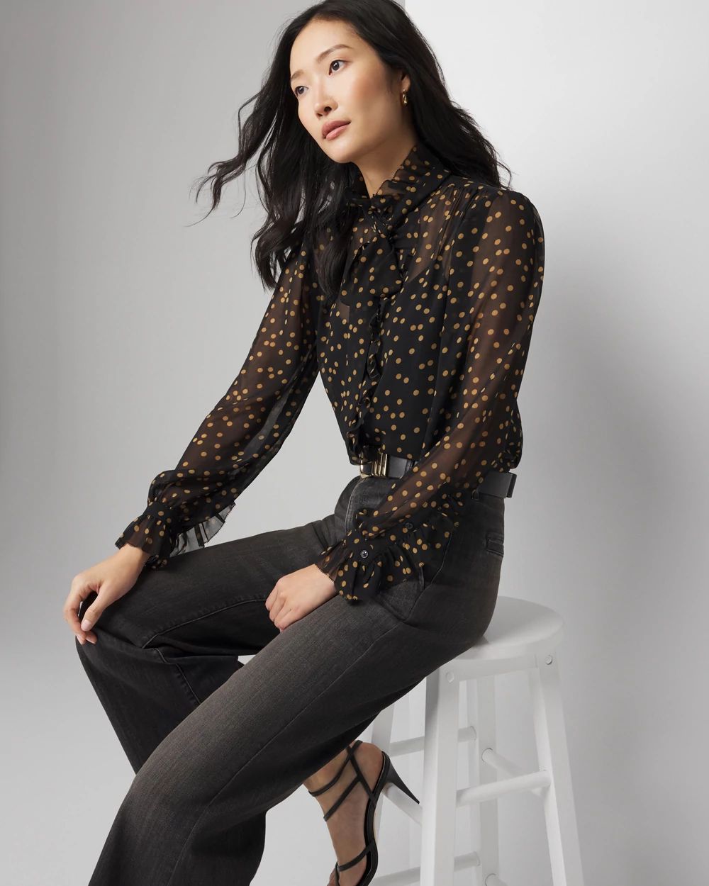 Chiffon Ruffle Blouse | White House Black Market