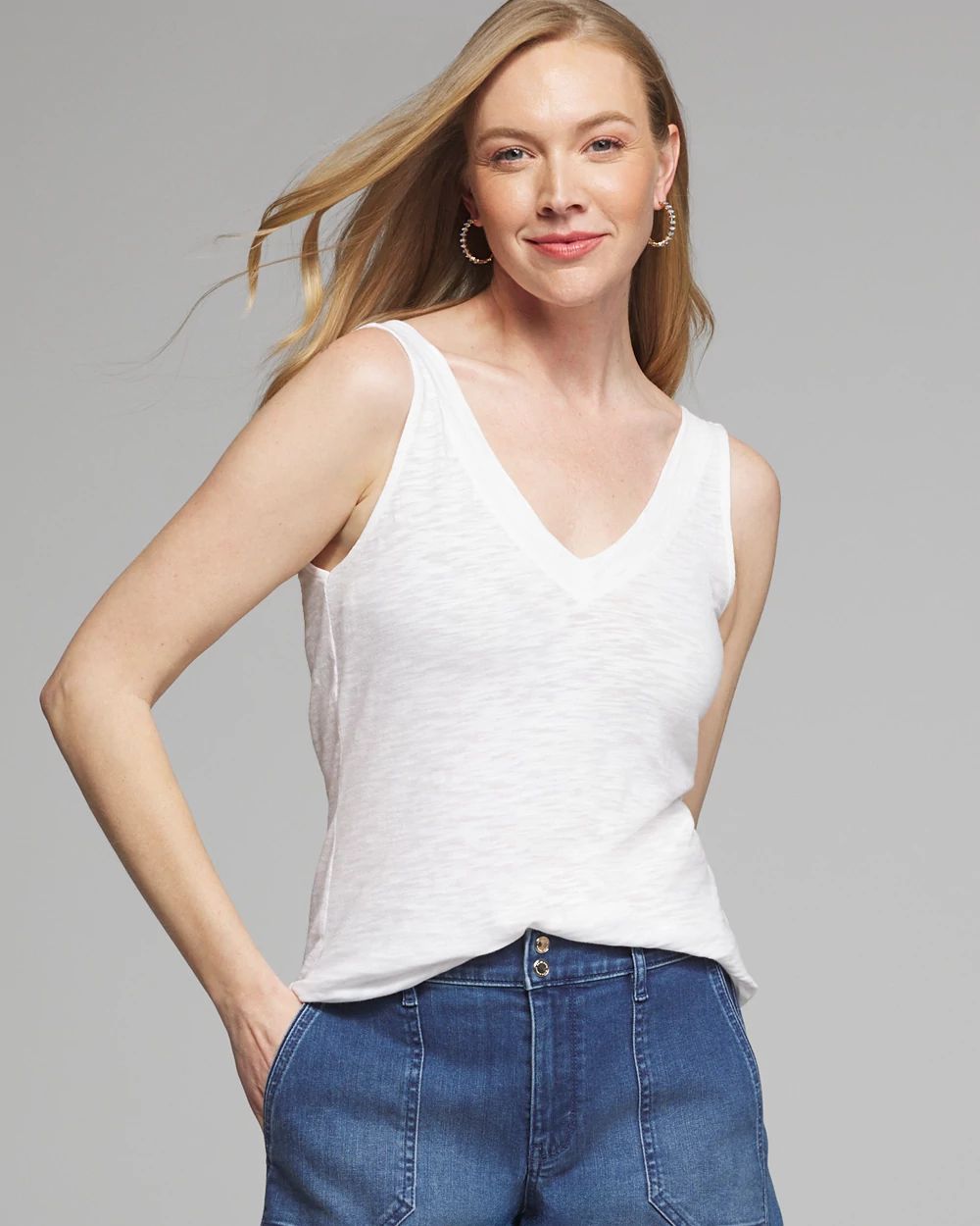 Outlet WHBM Double V-Neck Tank | White House Black Market
