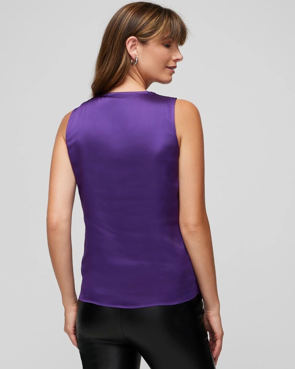 Satin Ruffle Front Shell | White House Black Market