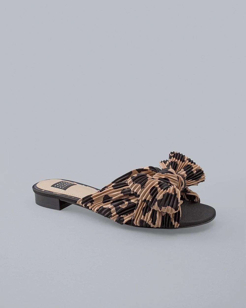 Leopard-Print Crinkle Slides | White House Black Market