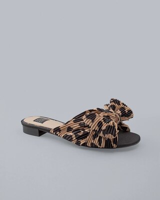 Leopard-Print Crinkle Slides | White House Black Market
