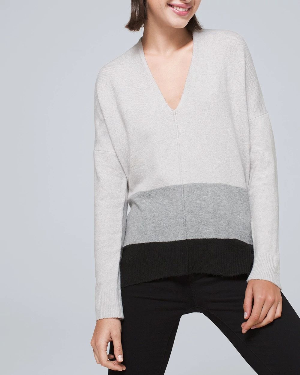 Colorblock Tunic Sweater | White House Black Market