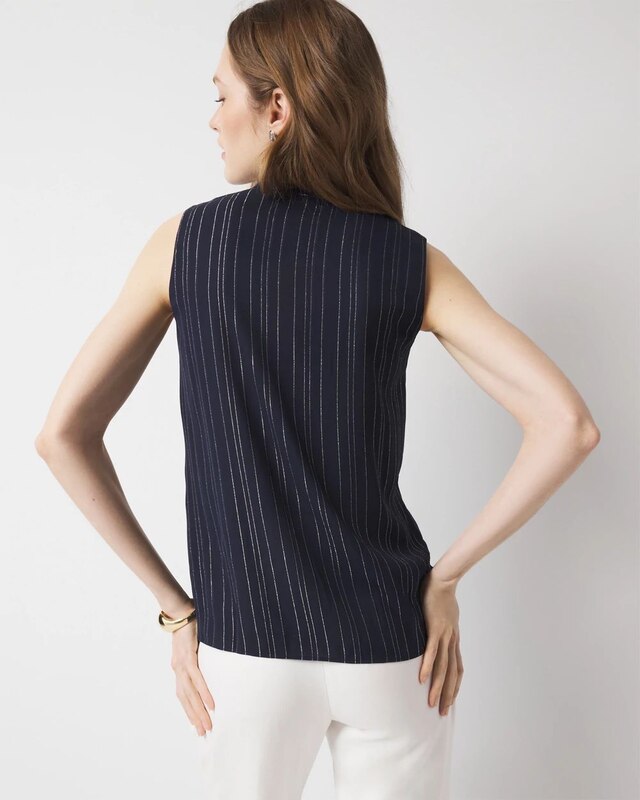Pinstriped Pleated Shell | White House Black Market