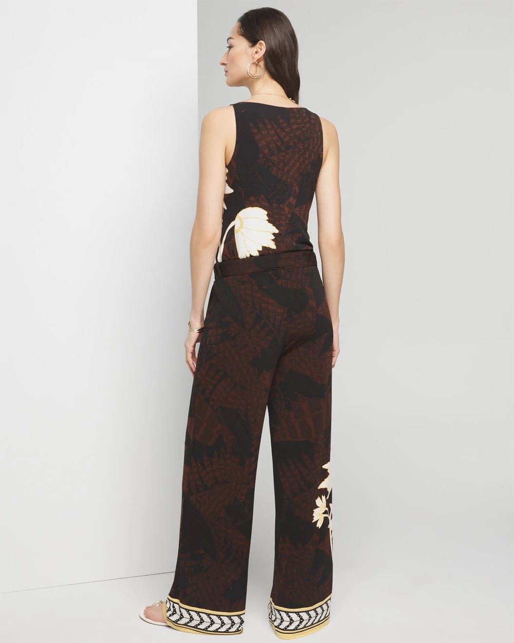 Matte Jersey Wide-Leg Embellished Hem Pant | White House Black Market