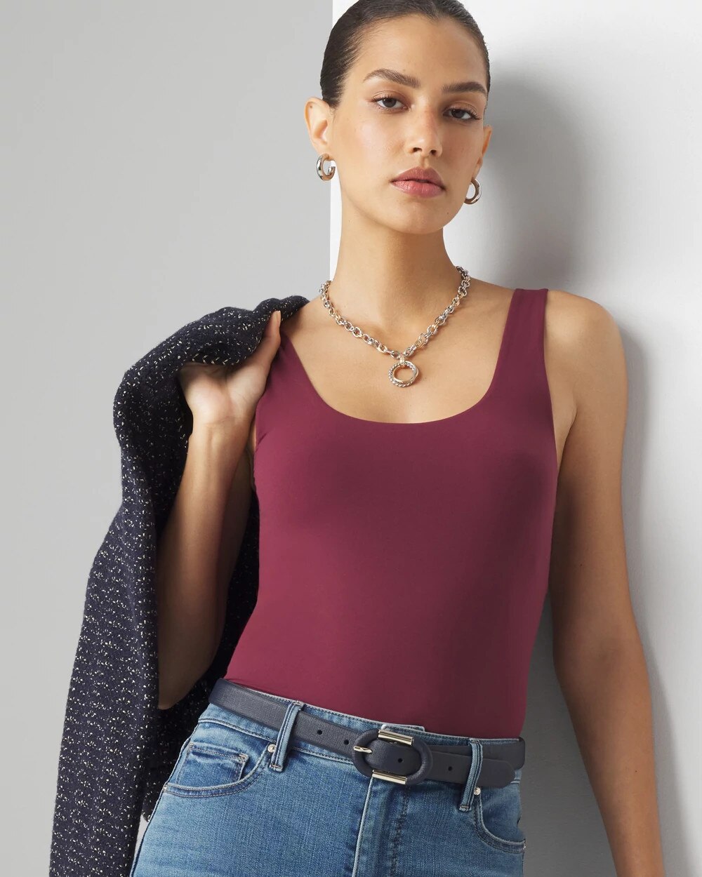 WHBM FORME™ All Ways Stretch Dual Neck Tank | White House Black Market