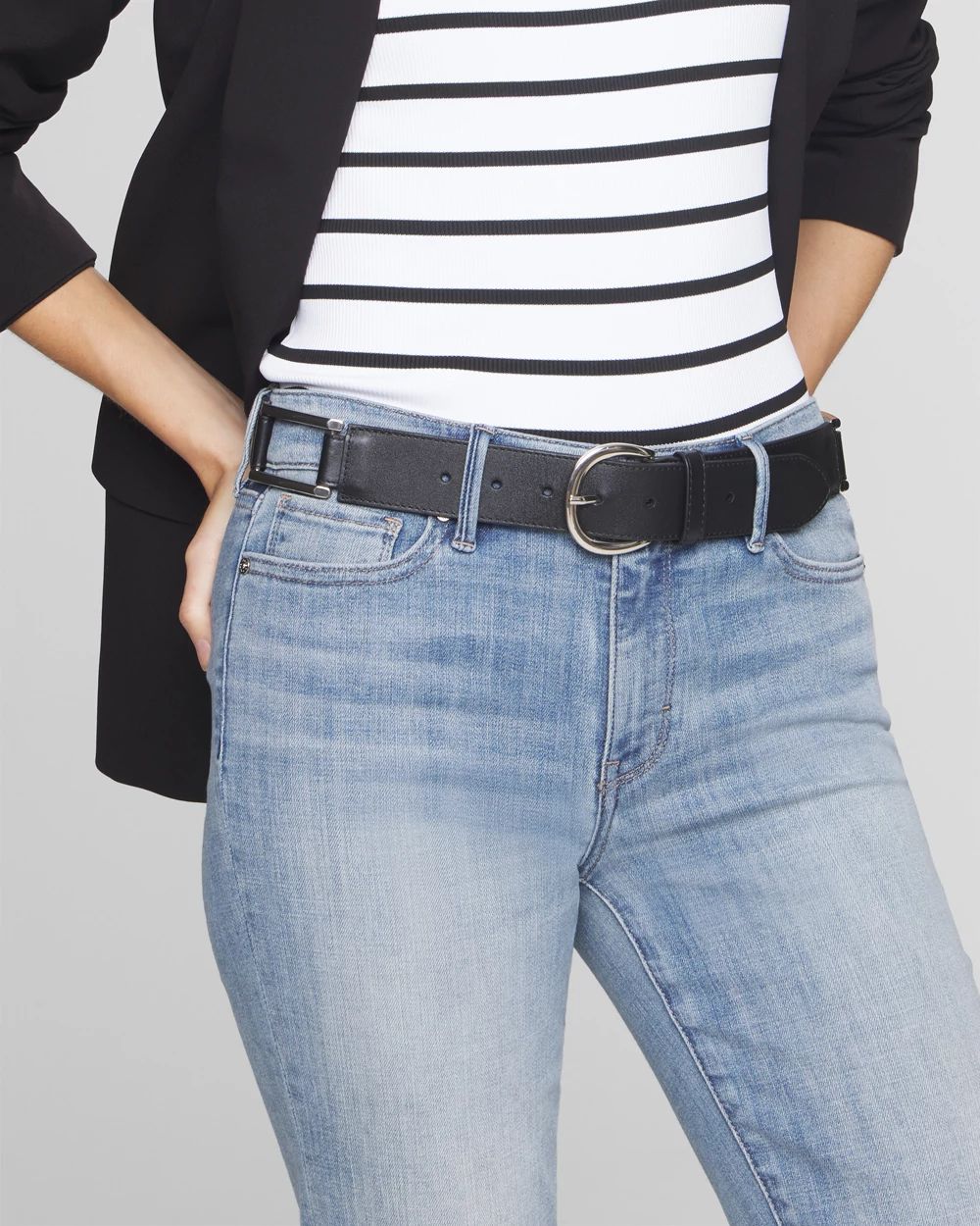 Metal Station Denim Belt | White House Black Market