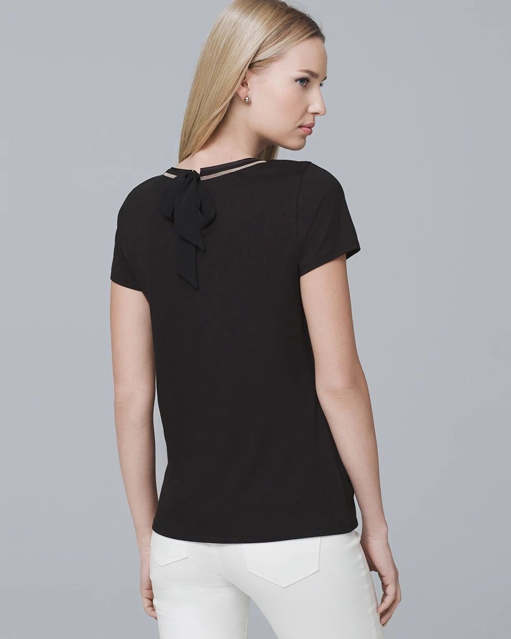 Ball-Chain Bow-Back Tee | White House Black Market
