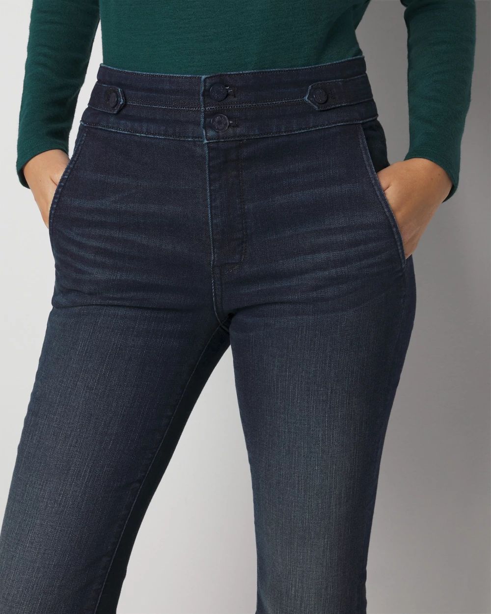 Petite Extra High-Rise Everyday Soft Mariner Bootcut Jeans | White ...