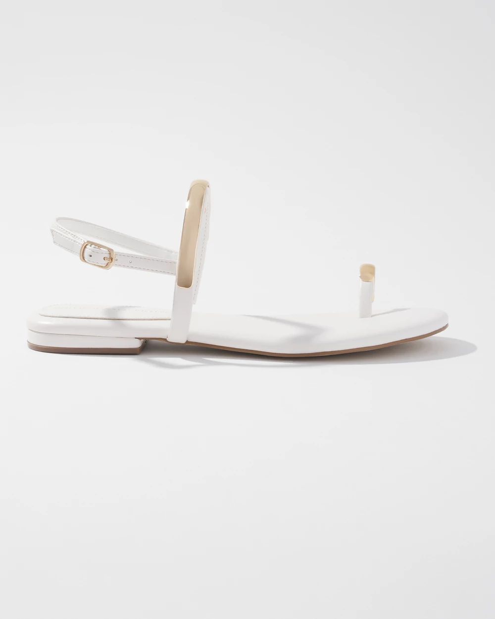 Gold Hardware Flat Sandal | White House Black Market