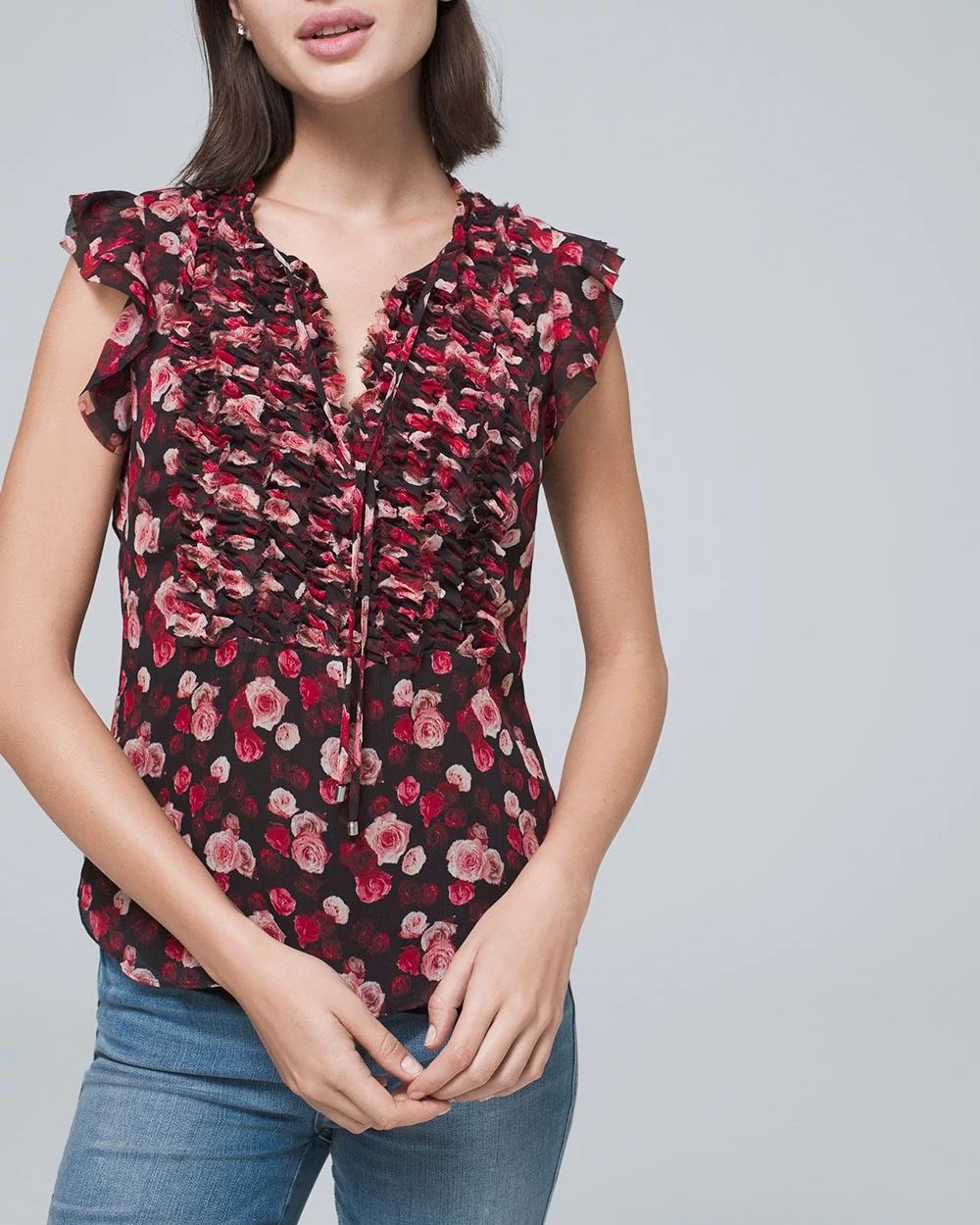 Ruffle Bib Shell Top | White House Black Market