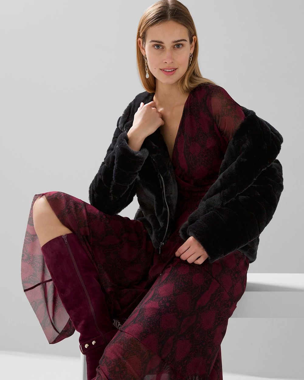 Faux Fur Motorcycle Jacket | White House Black Market