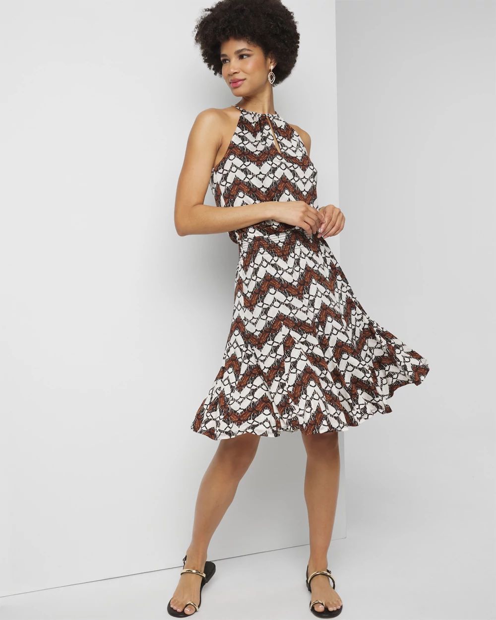 Sleeveless Matte Jersey Halter Godet Dress | White House Black Market