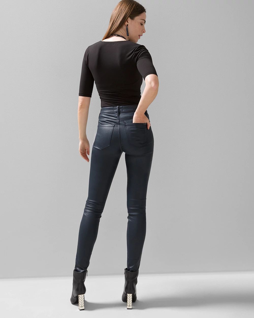 High-Rise Coated Skinny Jeans | White House Black Market