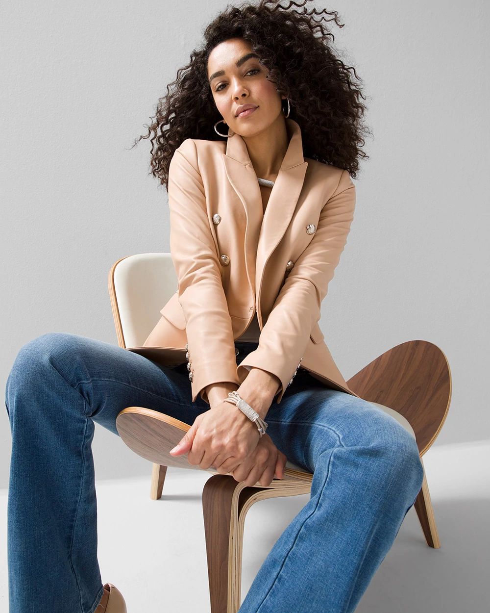 WHBM® Studio Leather Blazer | White House Black Market