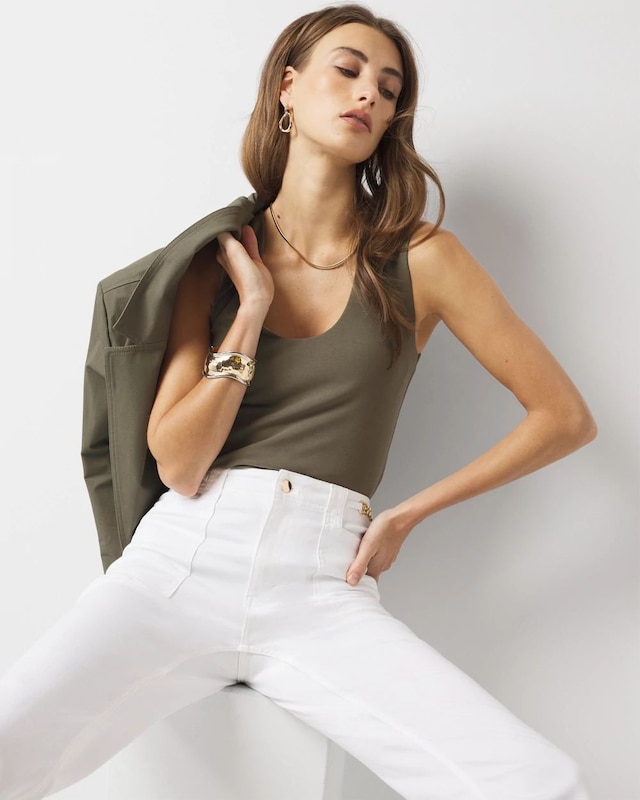 WHBMFORME™ All Ways Stretch Scoop Neck Shell | White House Black Market