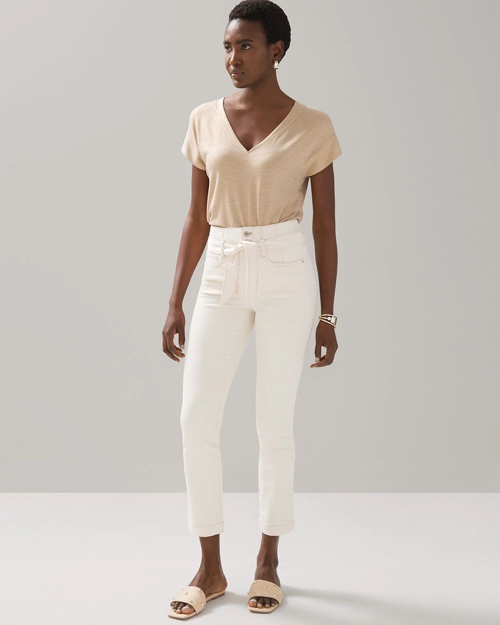 Extra High-Rise Tie Waist Slim Crops | White House Black Market