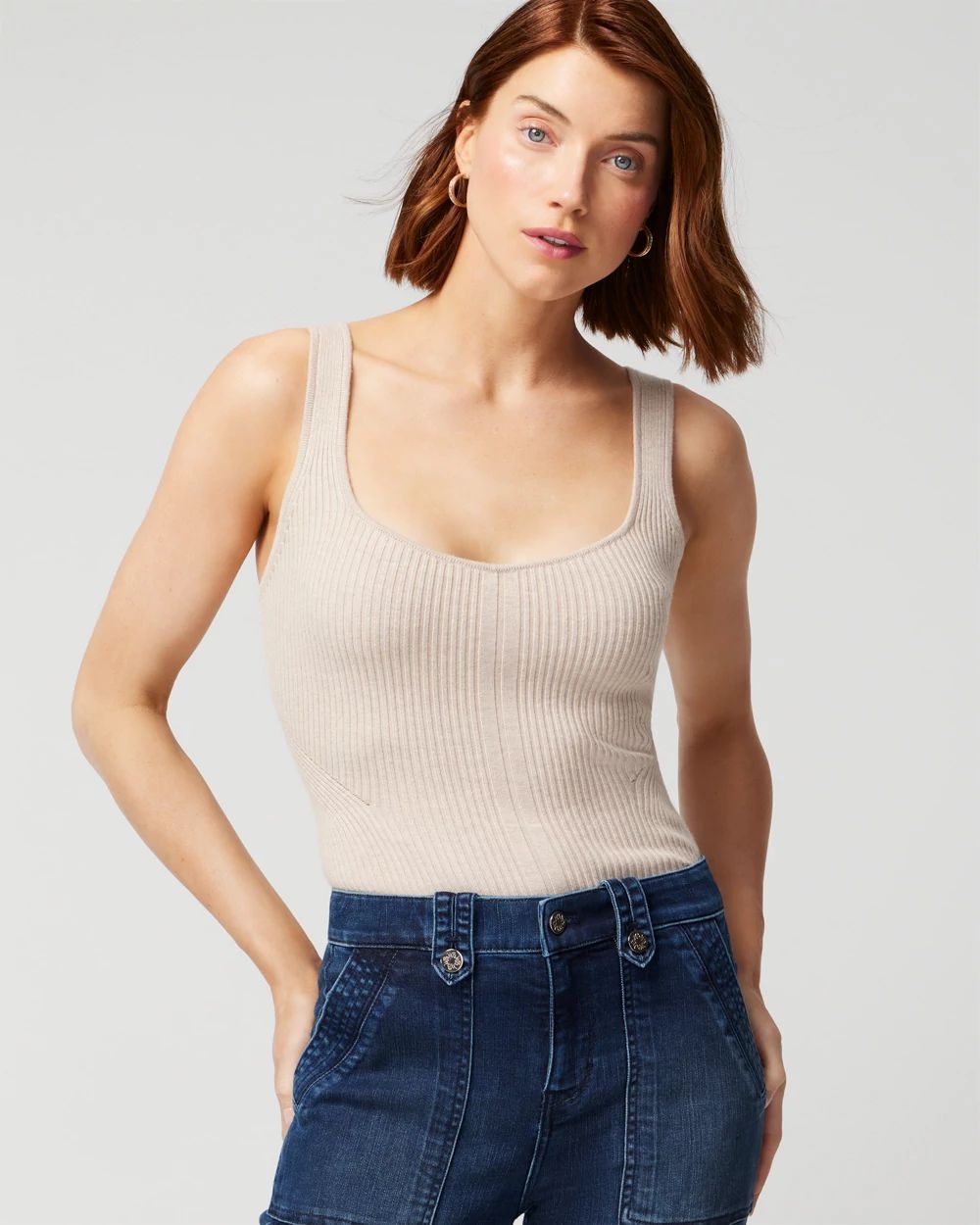 Cashmere Blend Rib Tank | White House Black Market