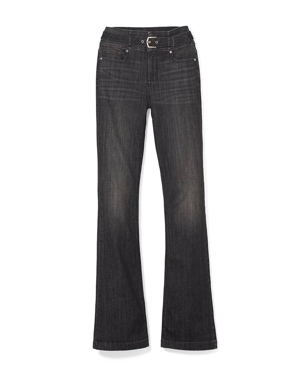 Extra High-Rise Belted Skinny Flare Jeans | White House Black Market