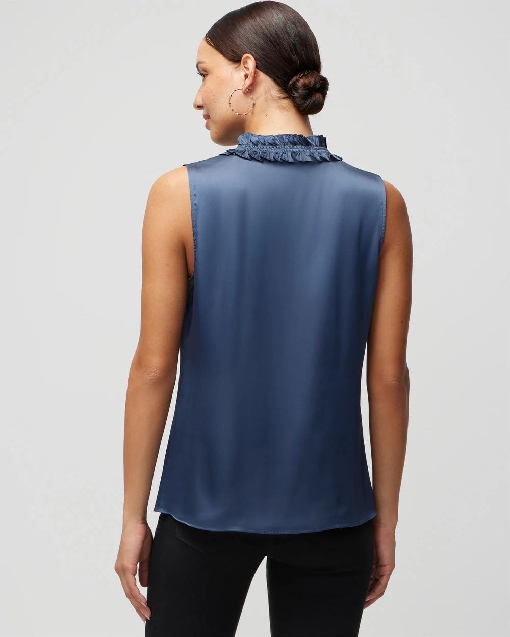 Satin Ruched Neck Shell | White House Black Market