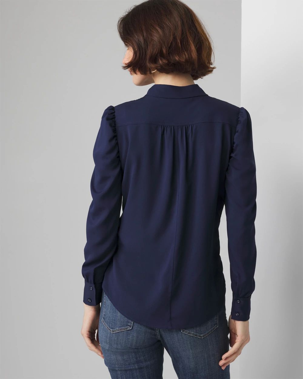 Long Sleeve Y-Neck Shirt | White House Black Market