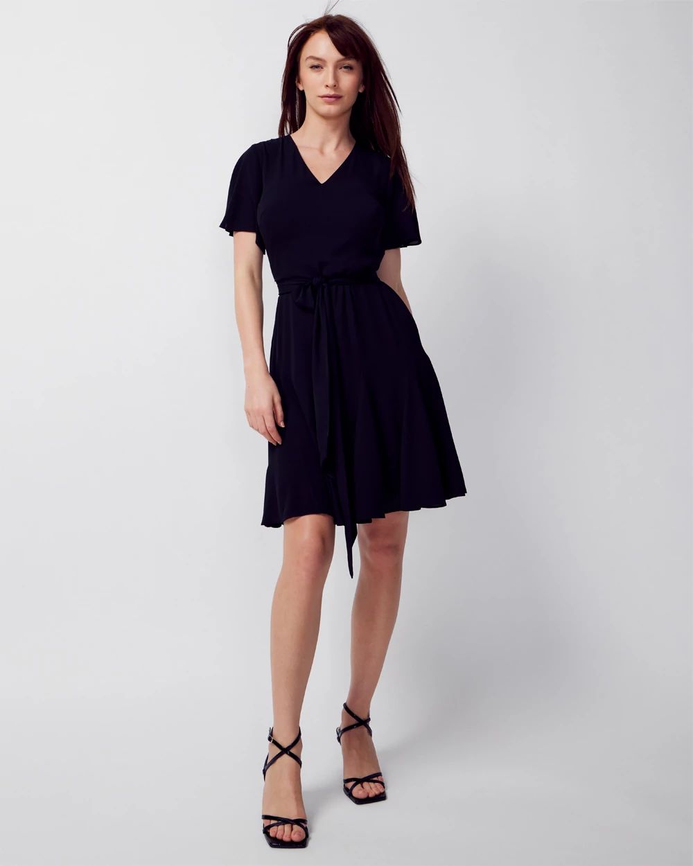 Flutter Sleeve Godet Dress | White House Black Market