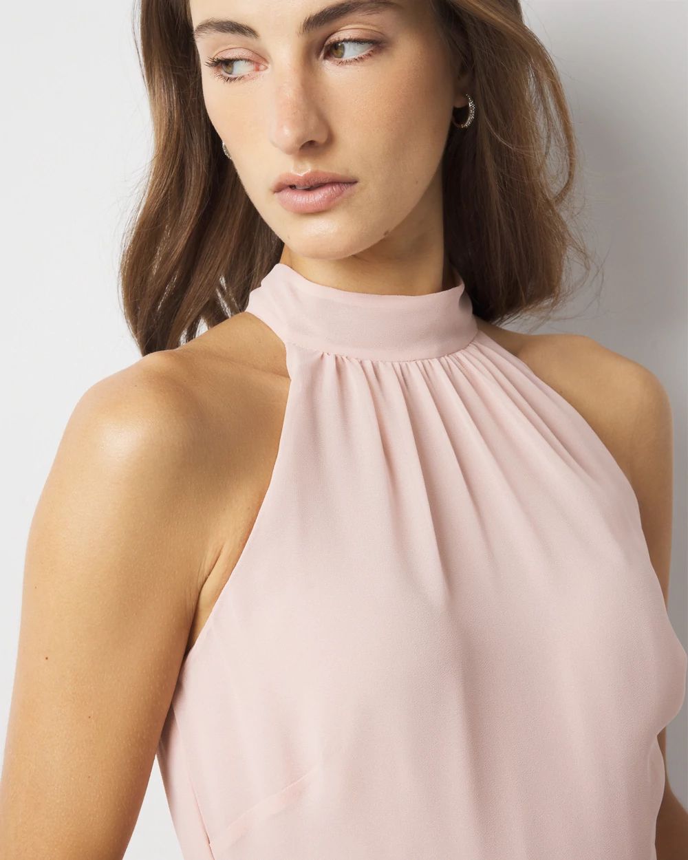 Ruffle Halter Midi Dress | White House Black Market