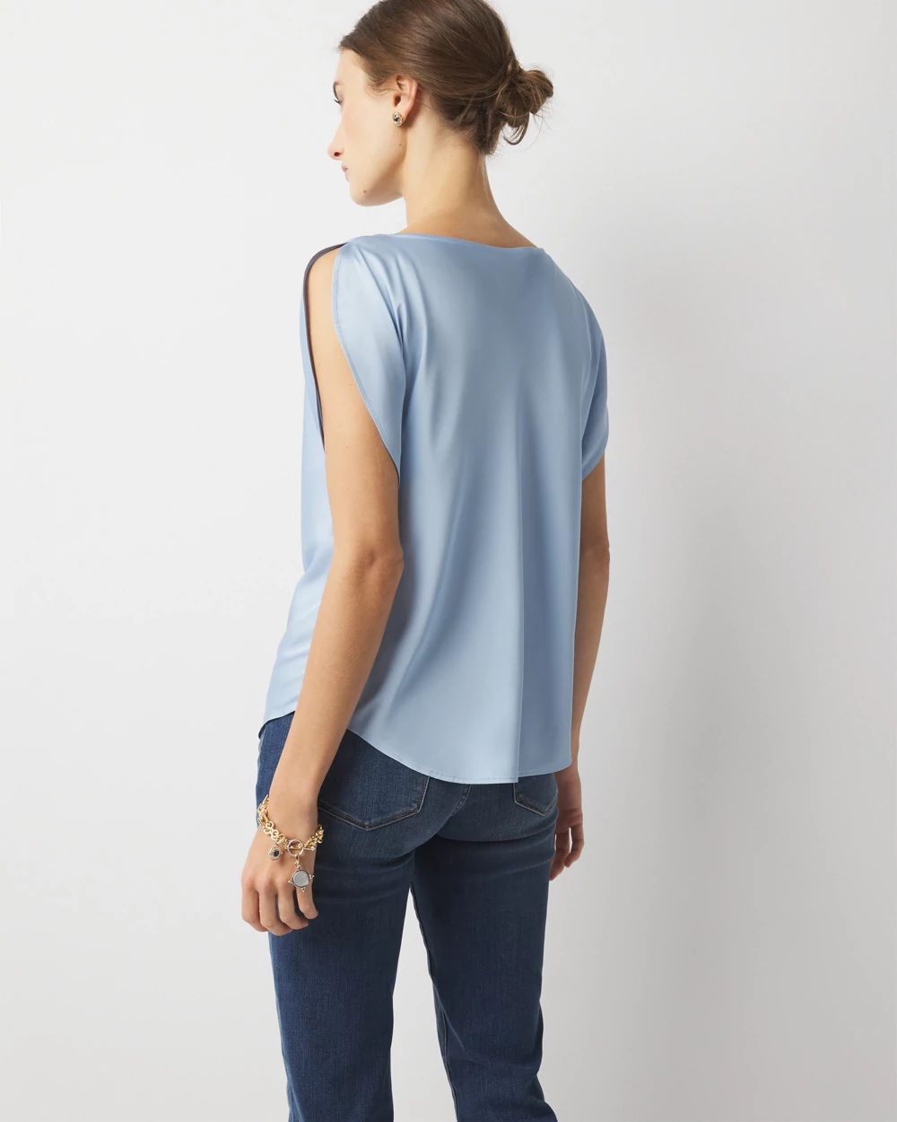 Satin Petal Sleeve Blouse | White House Black Market