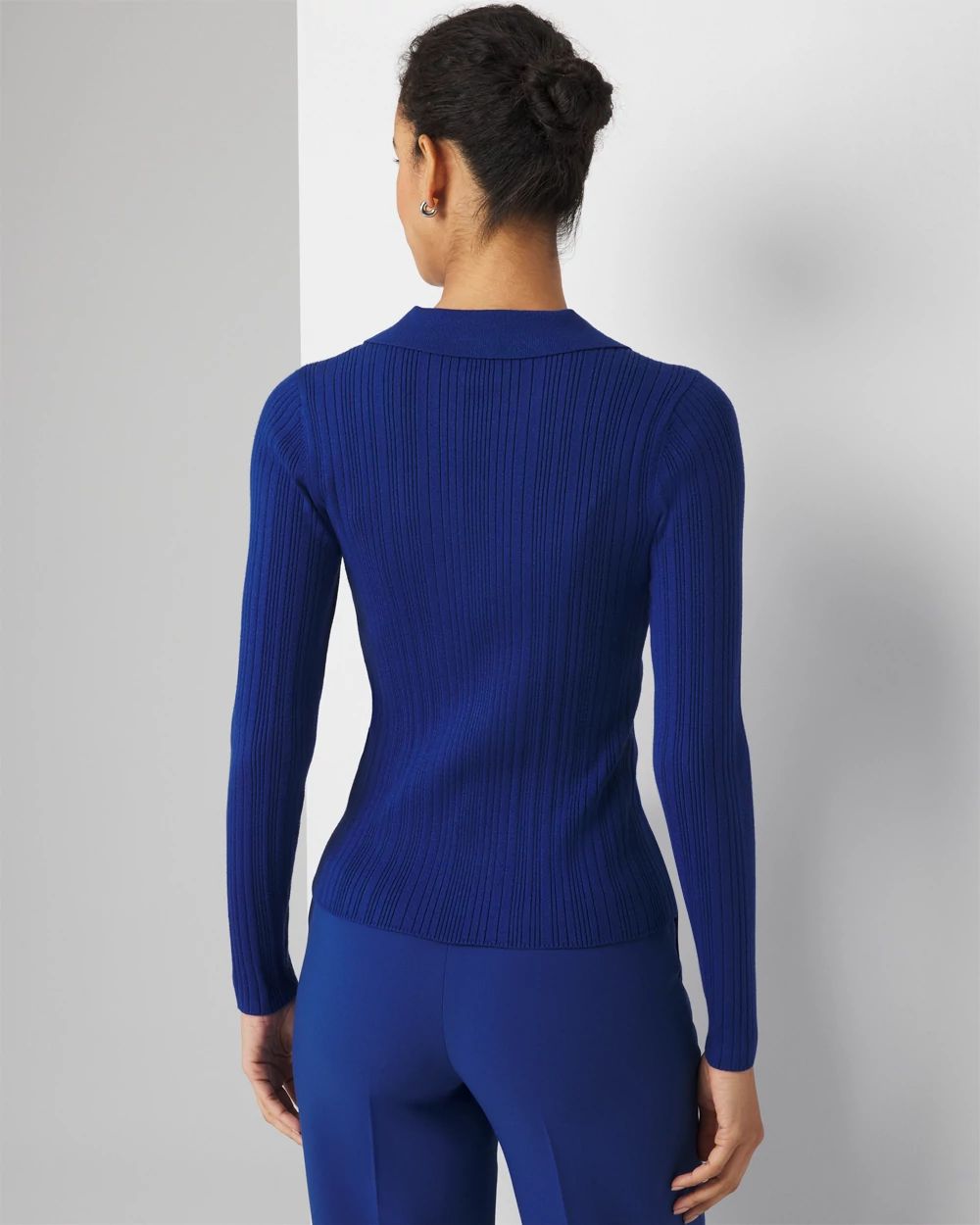 Ribbed Collar Pullover Sweater | White House Black Market