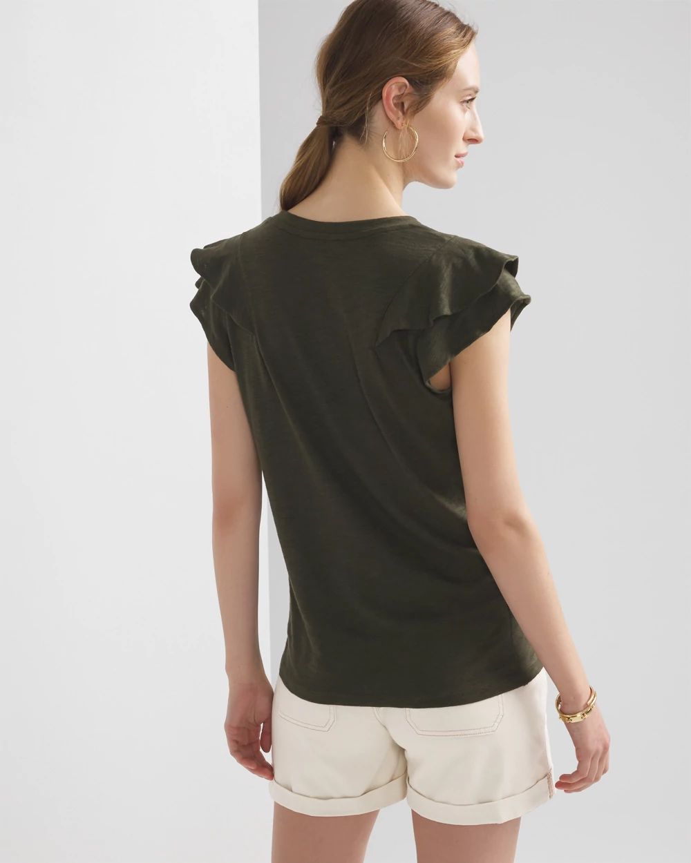 Ruffle Sleeve Tee | White House Black Market