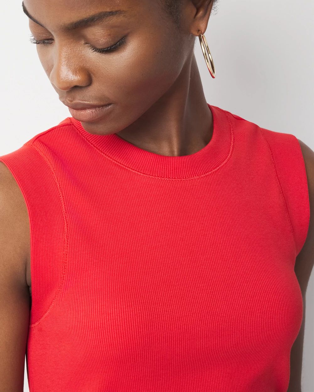 WHBM FORME™ Ribbed Stretch Ruched Side Tank | White House Black Market