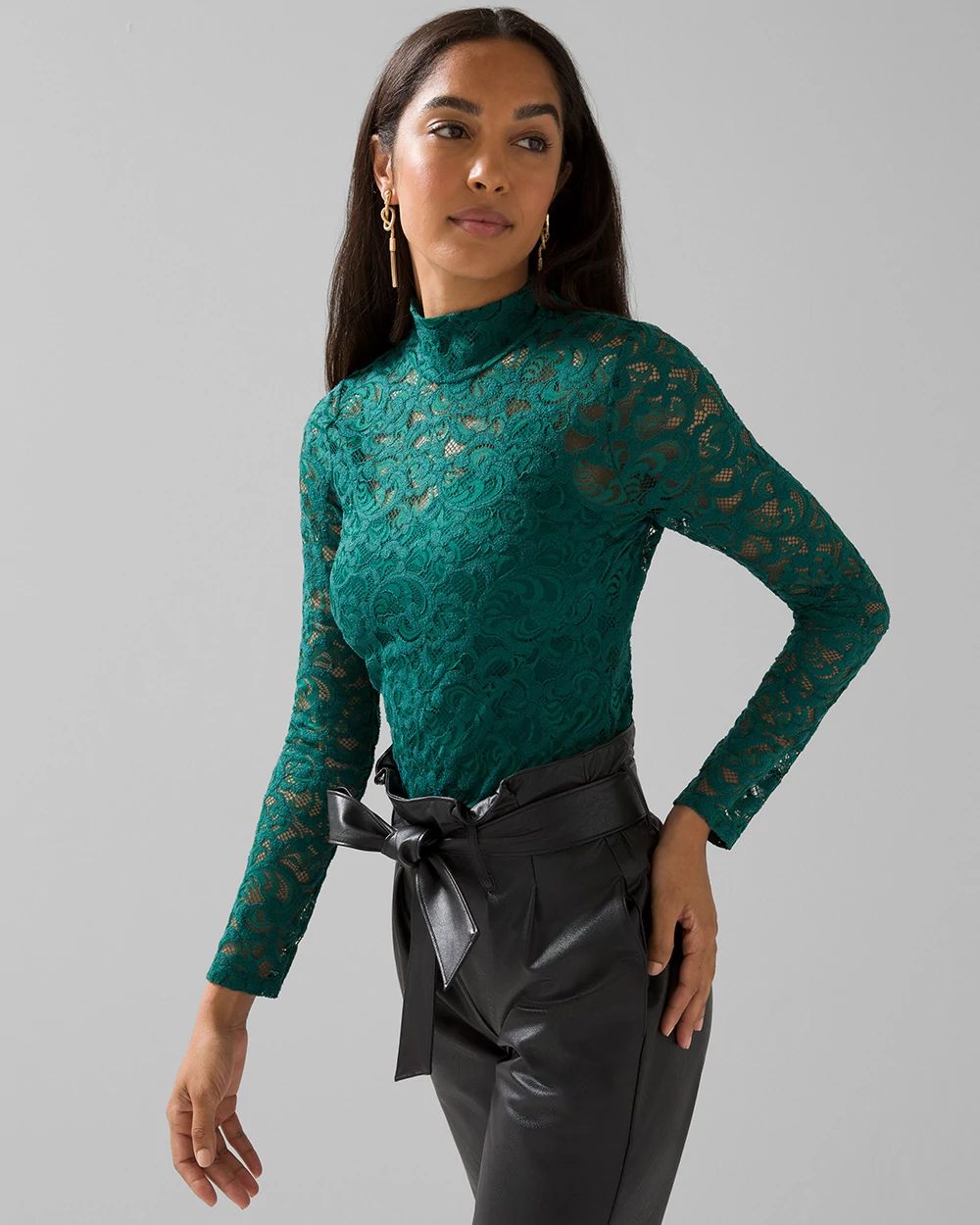 Lace Turtleneck | White House Black Market