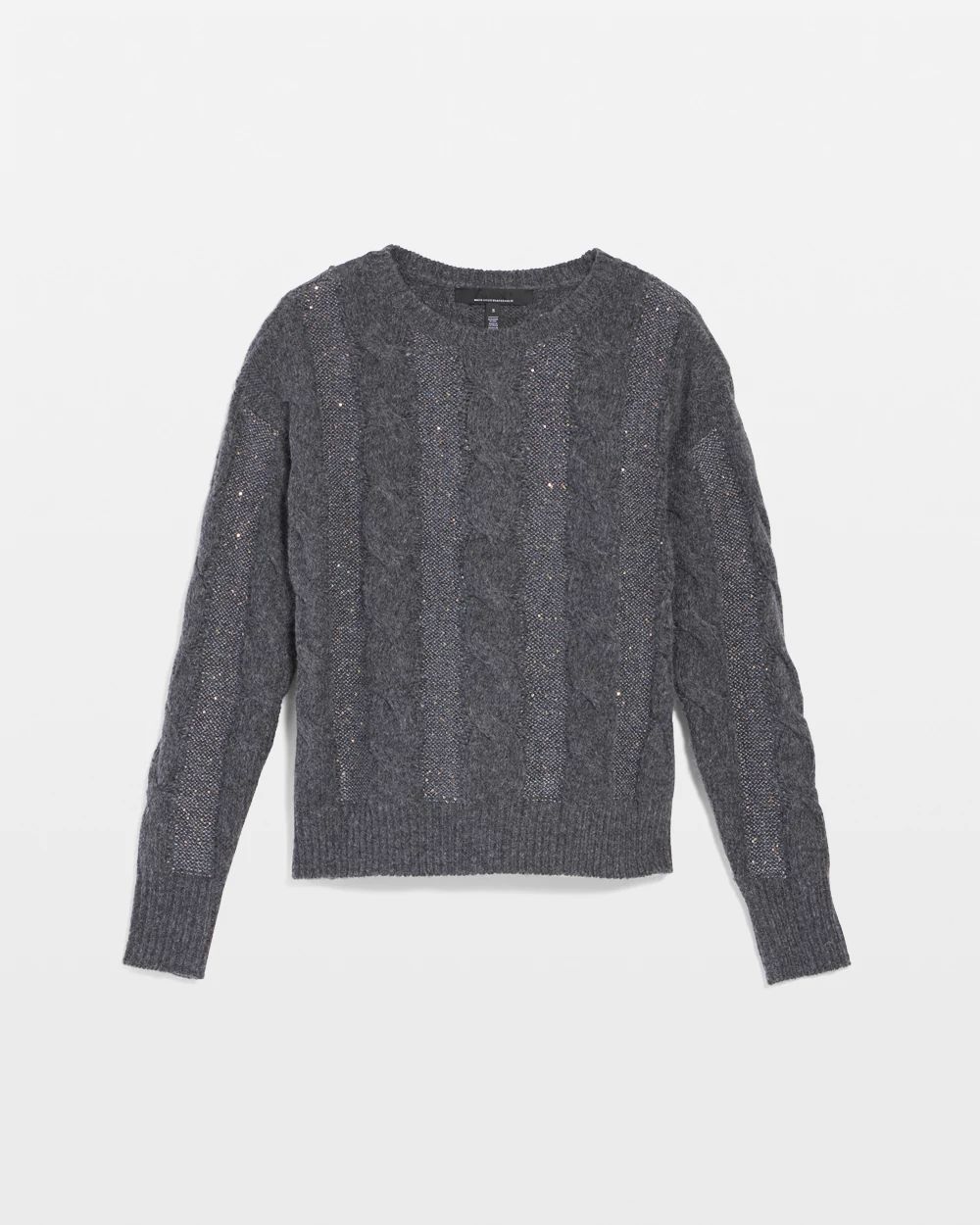 Sequin Cable Pullover Sweater | White House Black Market