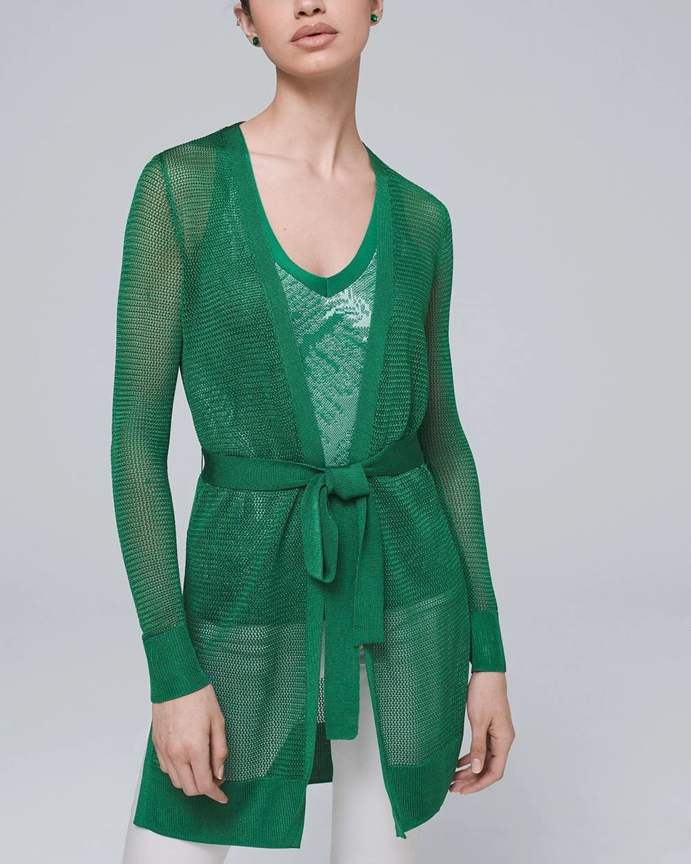 Belted Net Cardigan | White House Black Market