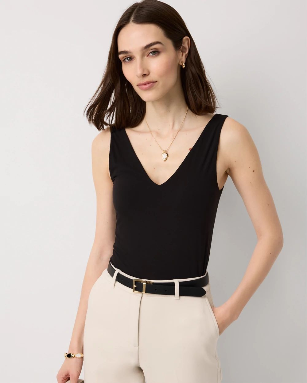 WHBM FORME™ All Ways Stretch Dual Neck Tank | White House Black Market