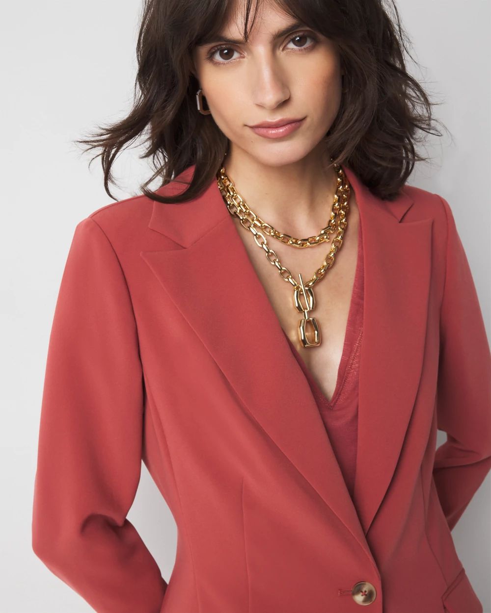 Cinched-Back One-Button Blazer | White House Black Market