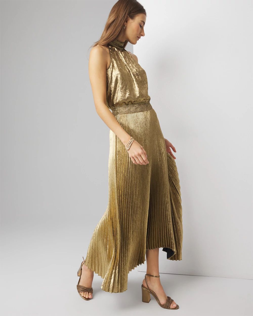 Halter Pleated Shell Top | White House Black Market