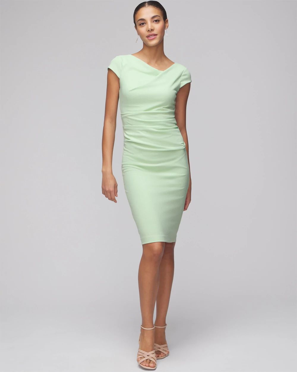 Cap Sleeve Draped Sheath Dress | White House Black Market