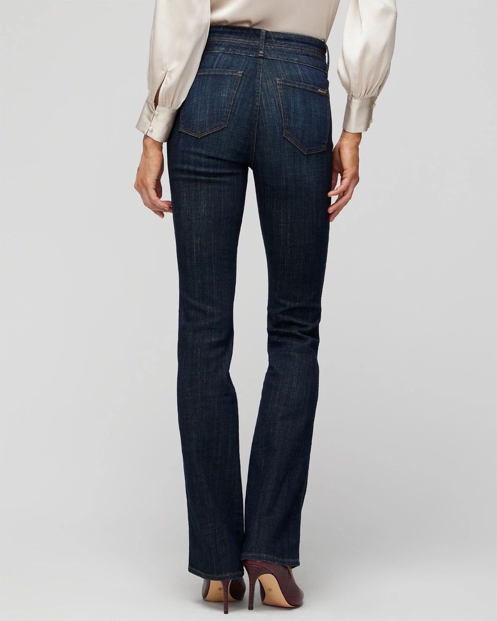 Extra-High Rise Pintuck Skinny Flare Jeans | White House Black Market