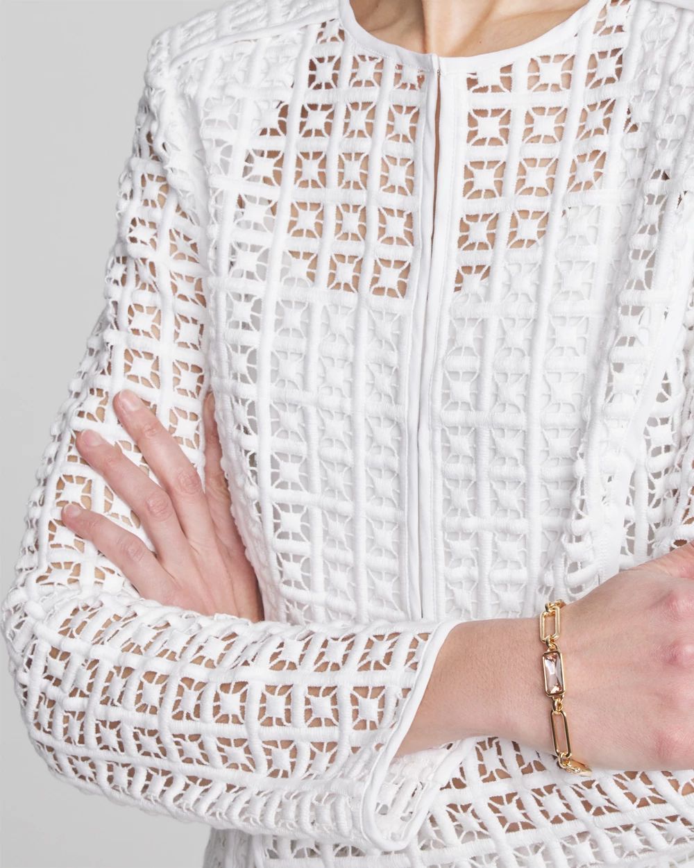 Openwork Geo Lace Jacket | White House Black Market