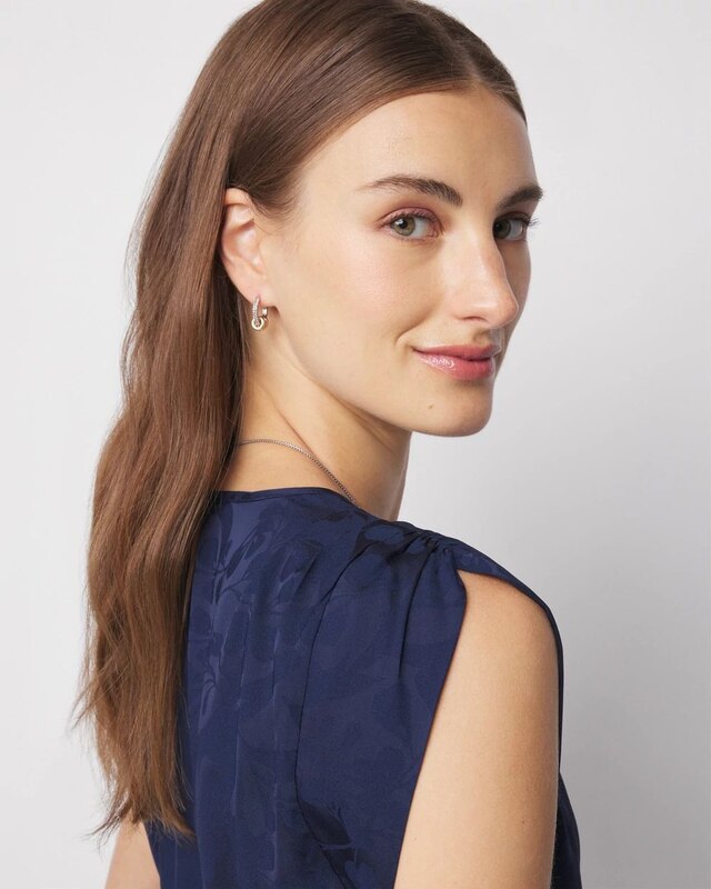 Sleeveless Ruched Shoulder Shell Top | White House Black Market