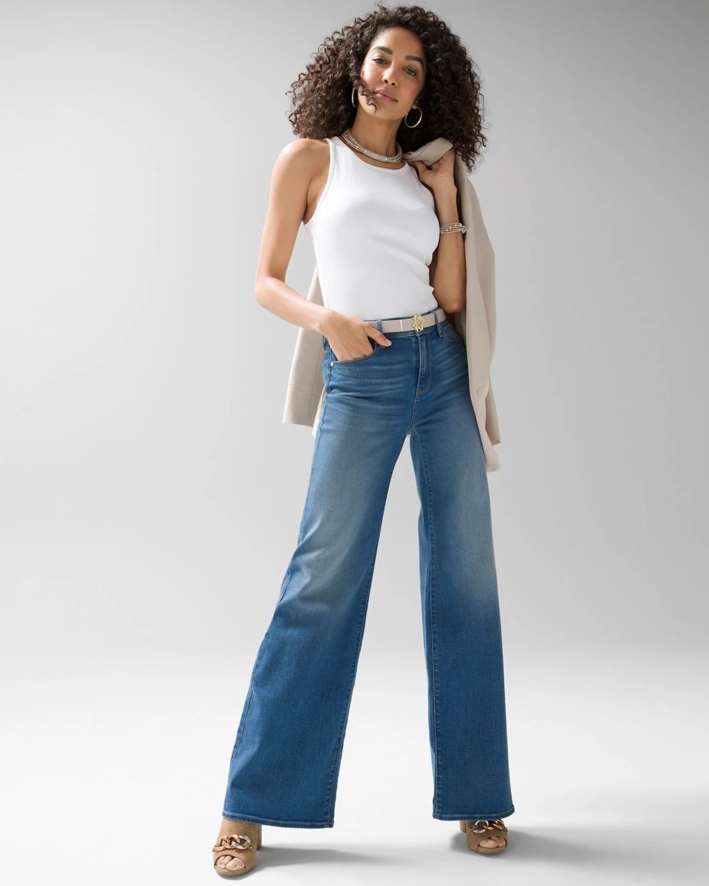 High-Rise Everyday Soft Denim™ Wide Leg Jeans | White House Black Market
