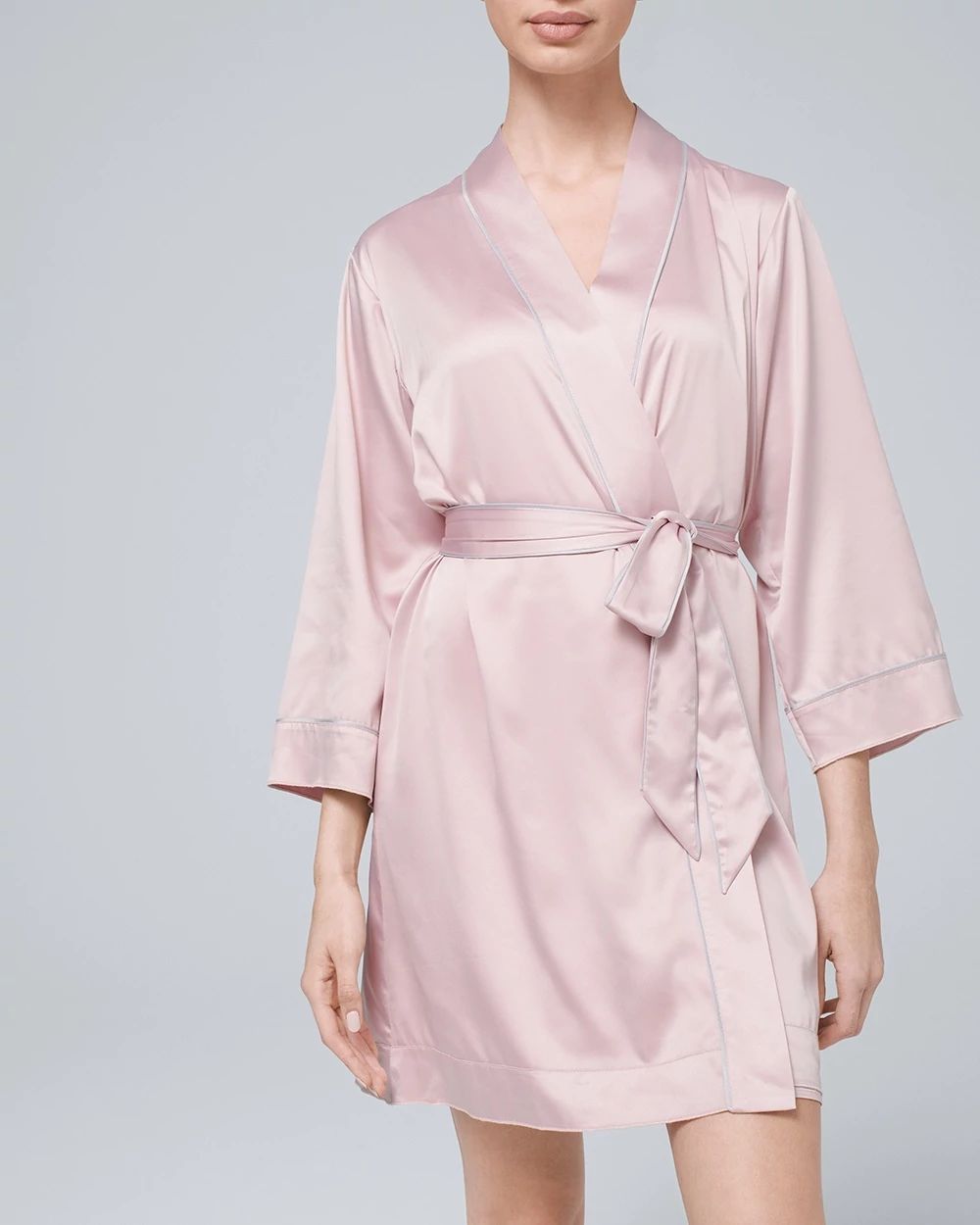 Satin Short Robe | White House Black Market