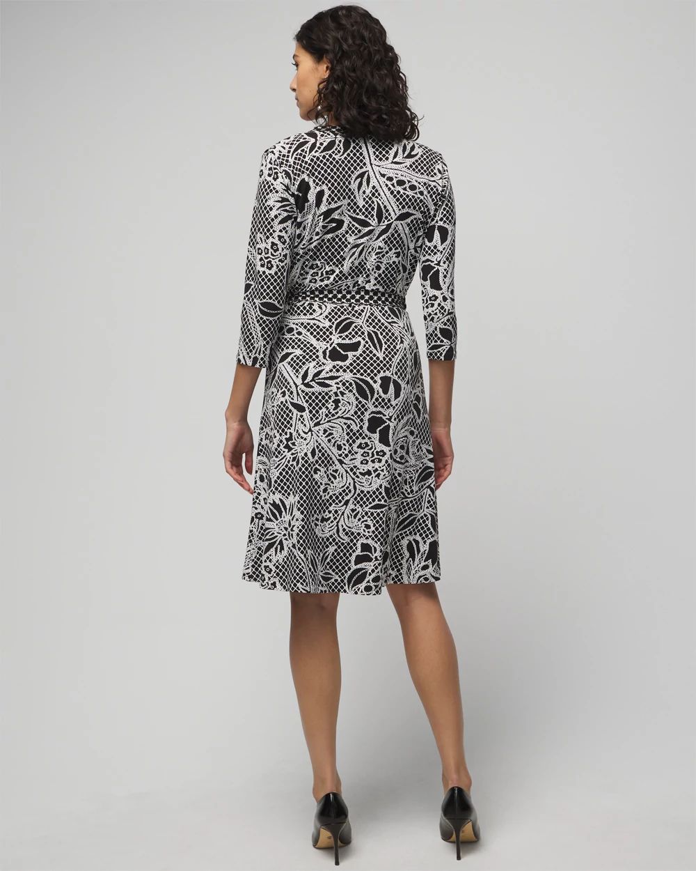 3/4 Sleeve Reversible Wrap Dress | White House Black Market