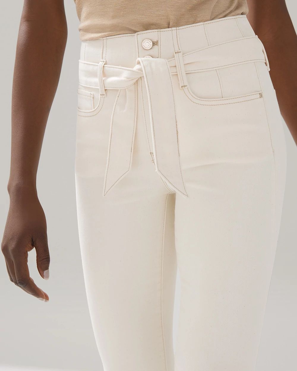 Extra High-Rise Tie Waist Slim Crops | White House Black Market