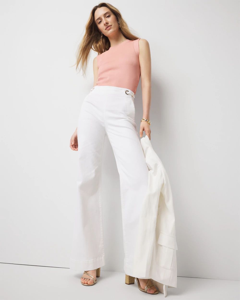 WHBM FORME™ Ribbed Stretch Ruched Side Tank | White House Black Market